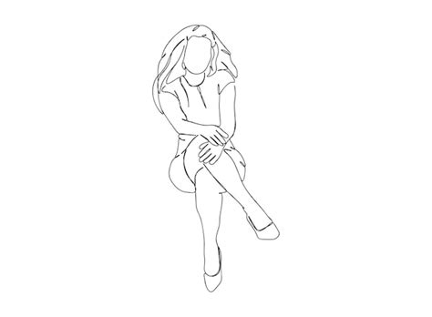 Premium Vector Girl Single Line Art Drawing Continues Line Vector Illustration