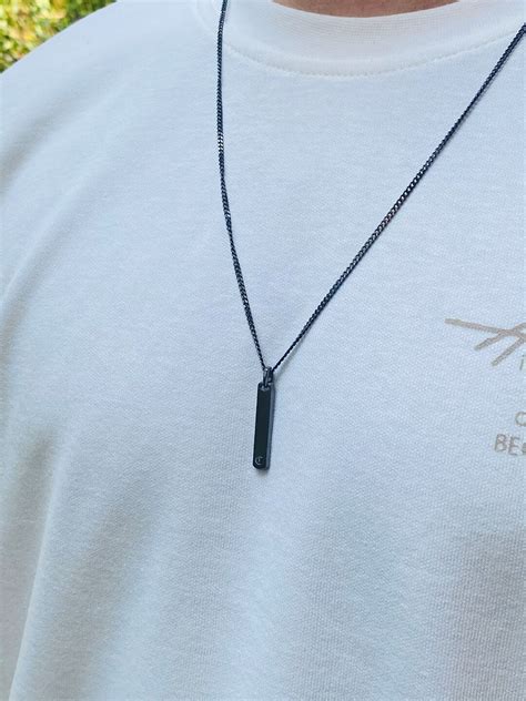 Engraved Custom Men Necklace Custom Men Necklace Custom Fathers Day T Personalized Necklace