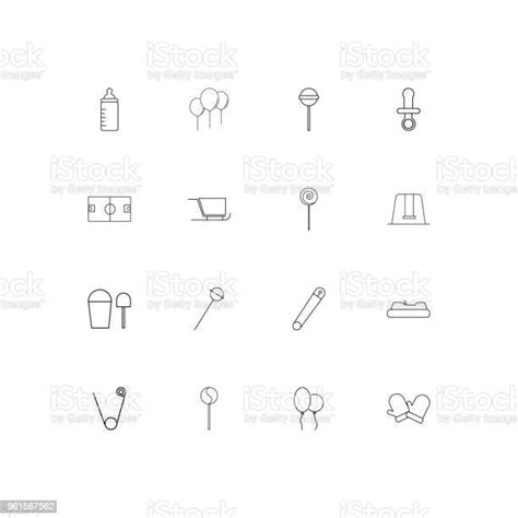 베이비 아이 신생아 선형 얇은 아이콘 세트 간단한 벡터 아이콘 설명 0명에 대한 스톡 벡터 아트 및 기타 이미지 0명 디자인 롤리팝 Istock