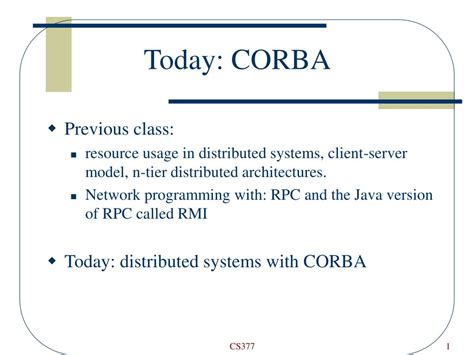 Ppt Today Corba Powerpoint Presentation Free Download Id5482500