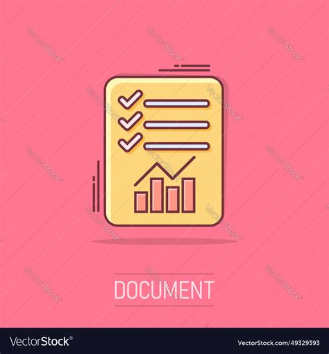 Cartoon Checklist Icon In Comic Style Document Vector Image