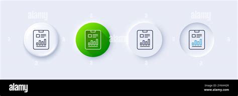 Report Document Line Icon Analysis Chart Line Icons Vector Stock