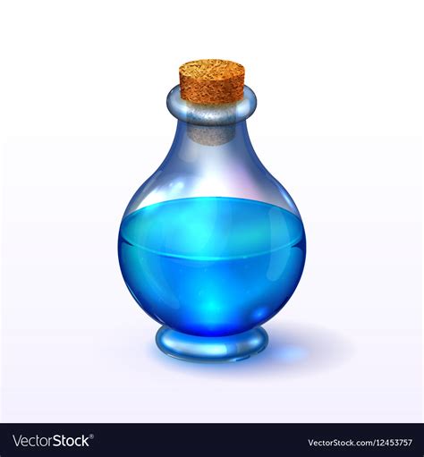 Round Glass Corked Bottle Royalty Free Vector Image