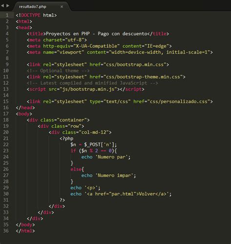 Bootstrap y php Ejercicios con php Número pares e impares