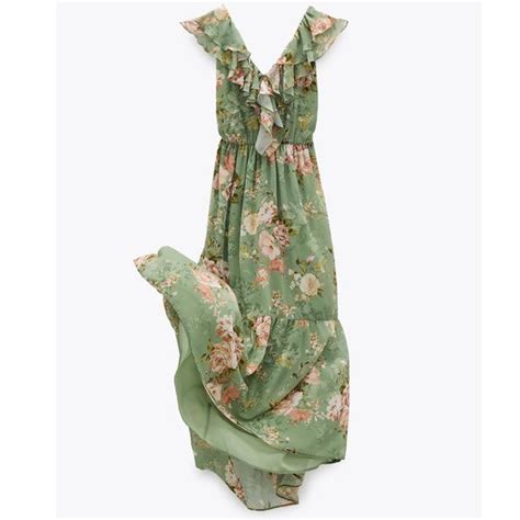 Zara Summer Green Maxi Dress On Carousell