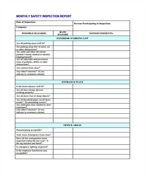 Ohs Monthly Report Template Professional Templates Professional