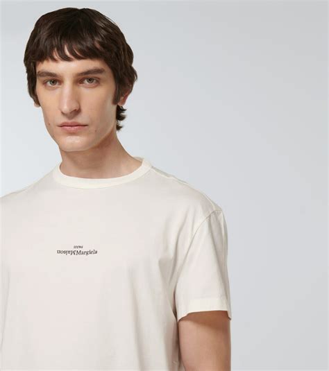Maison Margiela Logo Cotton Jersey T Shirt Maison Margiela