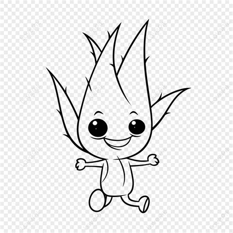 색칠 페이지는 알로에 개요 스케치 그림입니다 벡터두꺼운 선선 그리기 Png 일러스트 무료 다운로드 Lovepik