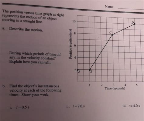 solved name the position versus time graph at right