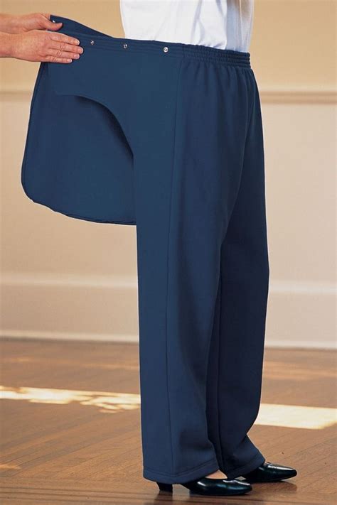 Womens Fleece Back Flap Pants Adaptive Clothing Elderly Clothing