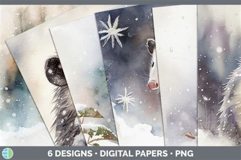 Winter Opossum Backgrounds Digital Scr Graphic By Enliven Designs
