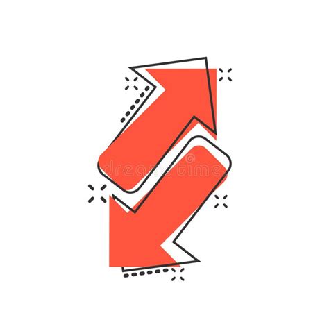 Reverse Arrow Sign Icon In Comic Style Refresh Vector Cartoon