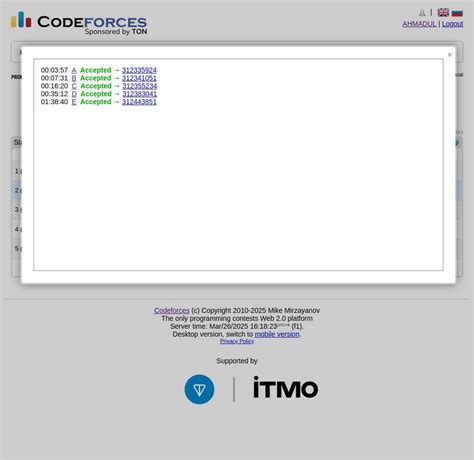Codeforces Ahmadul Hasan