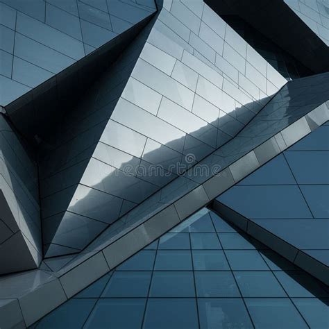 Futuristic Architectural Design Featuring Angular Glass And Steel Panels The Structure Stock