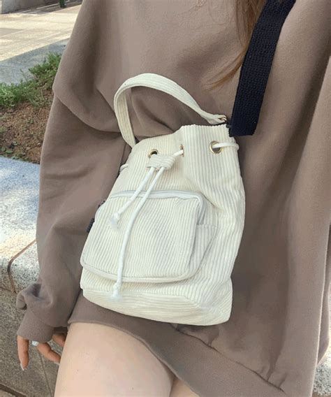 당일출고크로스끈 쿠킹 코듀로이 버킷백 3컬러 크로스백 골덴 데일리백 미니백 가방 No1310 에이블리
