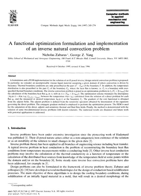 Pdf A Functional Optimization Formulation And Fem Implementation Of