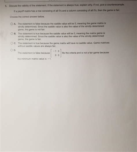 solved 6 discuss the validity of the statement if the