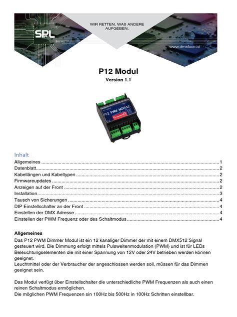 Spal P12 Dmx To Pwm Controller Pdf