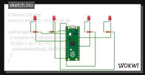 Different Led Pattern Wokwi Esp32 Stm32 Arduino Simulator