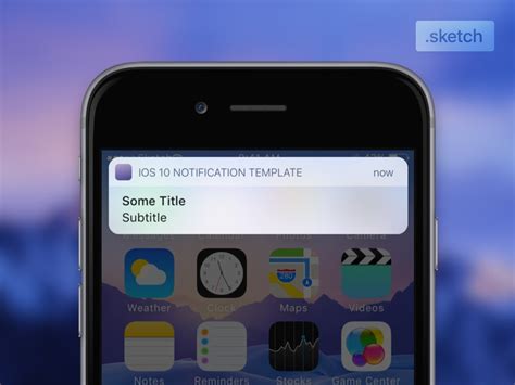 Ios10 Notification Template Templates Interactive Design Template