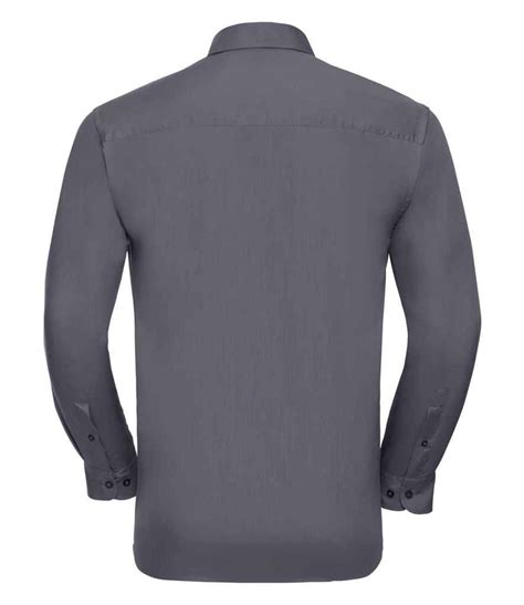 Russell Athletic Collection Long Sleeve Easy Care Poplin Shirt Convoy