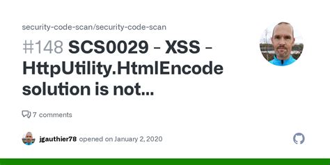 scs0029 xss utilityencode solution is not recognized