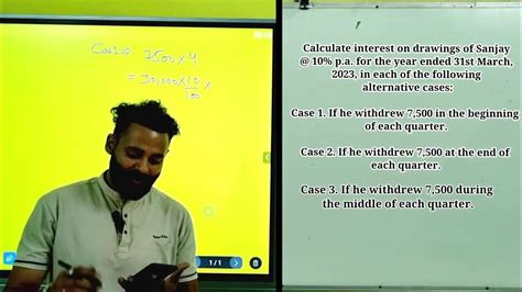 Q44 Calculate Interest On Drawings Of Sanjay 10 Pa For The Year Ended 31st March 2023 In