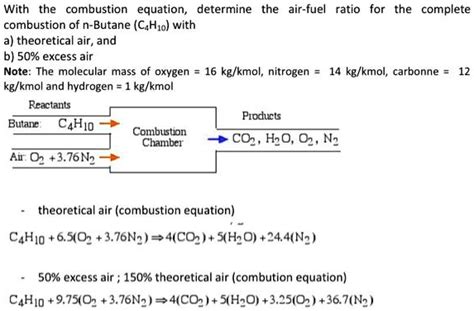 With The Combustion Equation Determine The Air Fuel Ratio For The