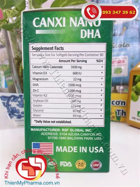 ViÊn UỐng BỔ Sung Canxi Nano Dha HÀng NhẬp KhẨu TỪ MỸ