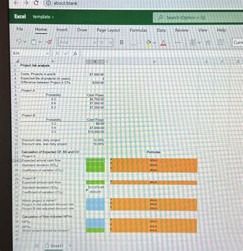 solved excel online structured activity project risk