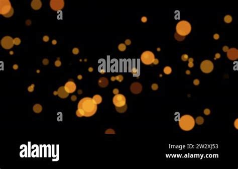 Beautiful Floating Moving Orange Glowing Bokeh Bubbles Lights Seamless