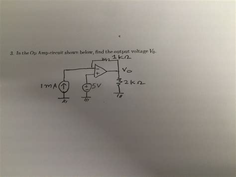 solved in the op amp circuit shown below find the output