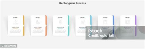 화살표가 가로 행에 배열된 6개의 종이 흰색 직사각형 요소가 있는 프로세스 차트 경력 성공을 위한 6단계 개념 간단한 인포