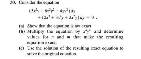 Solved 30 Consider The Equation