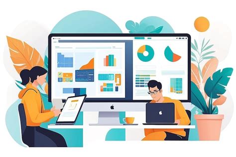 Premium Ai Image Design A Collaborative Digital Workspace With Multiple Devices