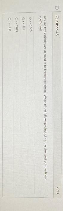 Solved Assume Two Variables Are Deemed To Be Linearly