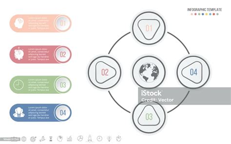 현대 4 단계 프레 젠 테이 션 비즈니스 Infographics 서식 파일 Infographic 요소의 설정 합니다 0명에 대한 스톡 벡터 아트 및 기타 이미지 Istock