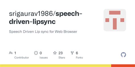 GitHub Srigaurav Speech Driven Lipsync Speech Driven Lip Sync For Web Browser