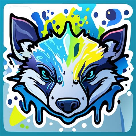 대 ⁇ 대 페인트 스플래시 아트 마스코트 로고 손으로 그려진 평평한 세련된 만화 스티커 아이콘 개념 고립 프리미엄 Ai 생성 벡터