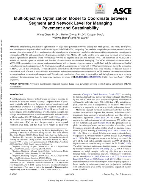 Pdf Multiobjective Optimization Model To Coordinate Between Segment