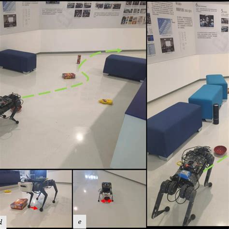 snapshots of the real robot s navigation in the cluttered exhibition