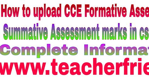 How To Upload Cce Formative Assessment And Summative Assessment Marks