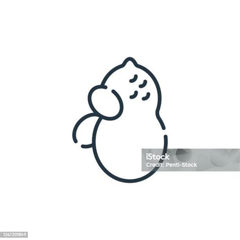 흰색 배경에 격리 된 땅콩 벡터 아이콘입니다 개요 웹 사이트 디자인 및 모바일 응용 프로그램 개발을위한 얇은 라인 땅콩 아이콘