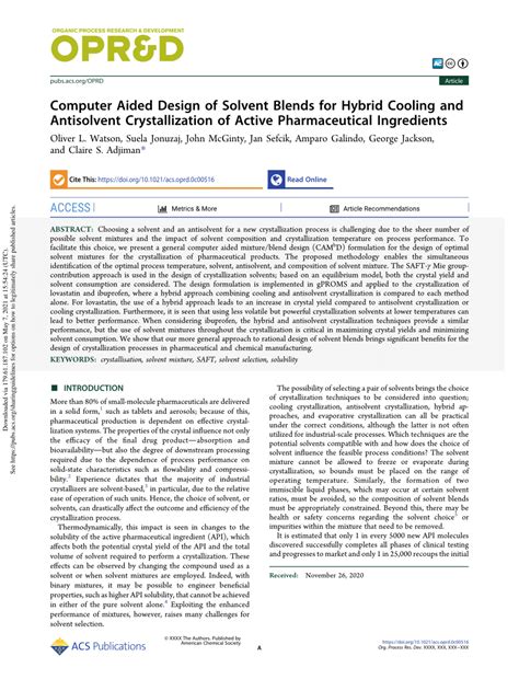 Pdf Computer Aided Design Of Solvent Blends For Hybrid Cooling And