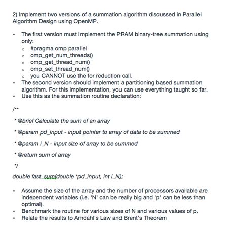 2 Implement Two Versions Of A Summation Algorithm