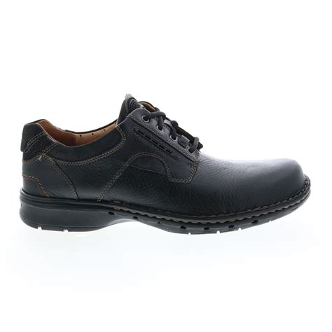 Clarks Un Ravel 26085015 Mens Black Leather Narrow Oxfords Plain Toe S