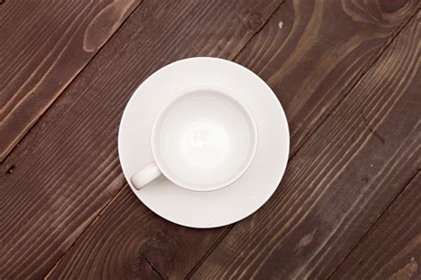 나무 배경 평면도에 접시와 함께 빈 흰색 컵 커피와 홍차 초콜릿 에스프레소에 대 한 그릇 0명에 대한 스톡 사진 및 기타 이미지 Istock