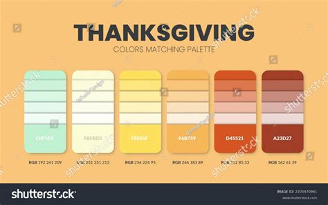 Thanksgiving Color Scheme Color Trends Combinations Stock Vector Royalty Free 2205470961