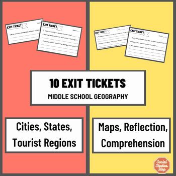 Bundle Exit Tickets Exit Slips For Middle Babe Geography TPT