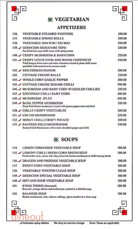 Menu Of Goenchin Clp Institute Camoes Panjim Goa Dineout